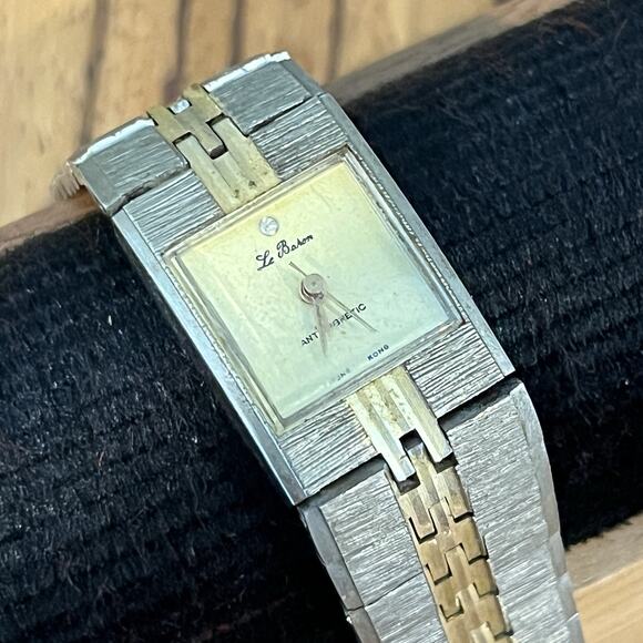 Le Baron | Accessories | Vintage Le Baron Ladies Watch Bracelet Gold Silver Tone Hong Kong Needs ...